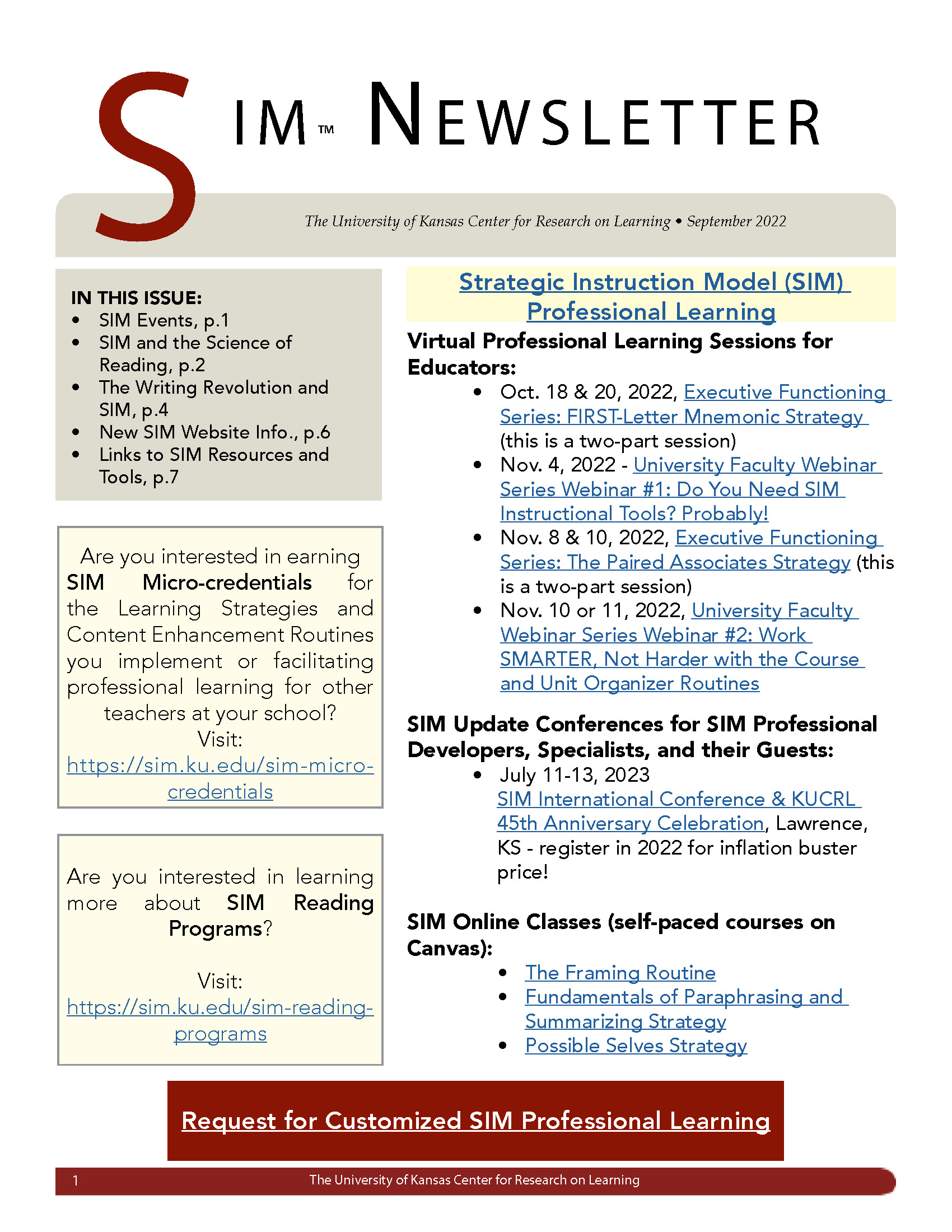 SIM Forum | Strategic Instruction Model (SIM™)